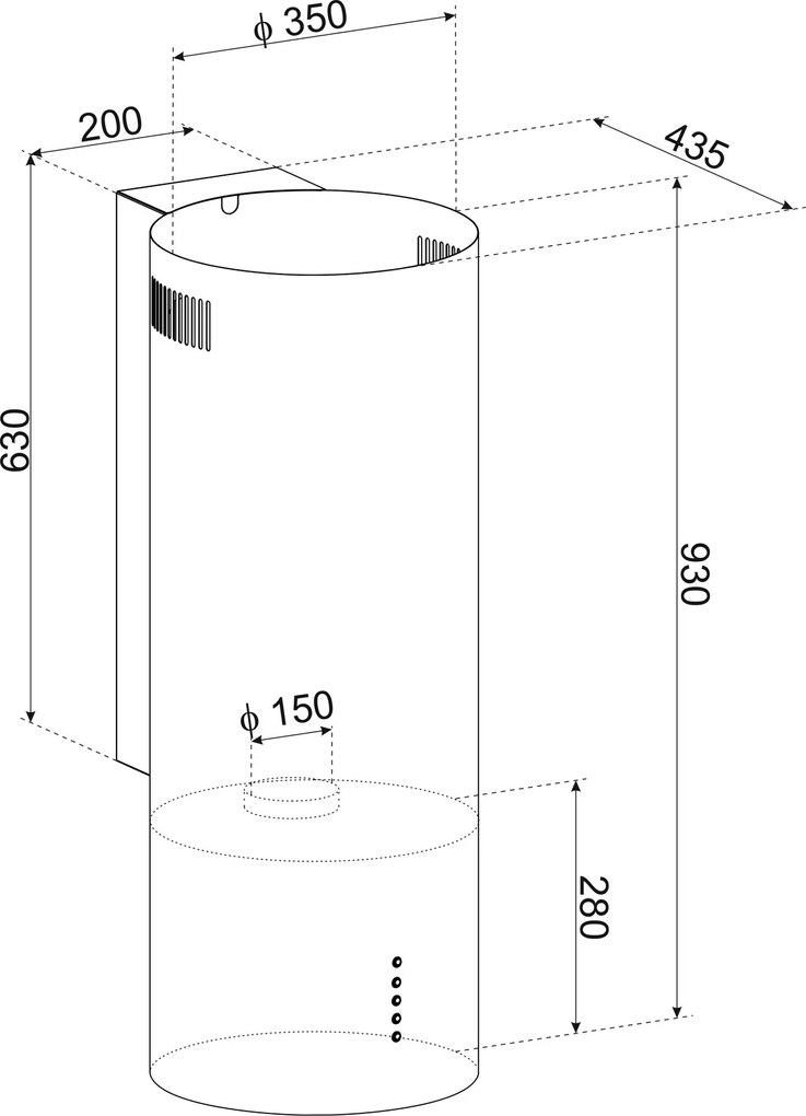 Novoterm Odsavač par komínový Osaka BL, černá mat