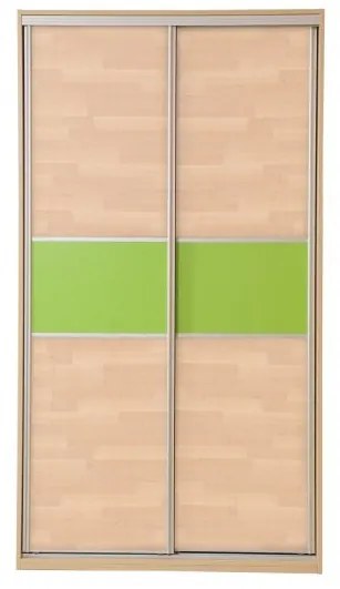 Domestav -Skříň s posuvnými dveřmi 120 cm, lamino dveře buk cink, přírodní