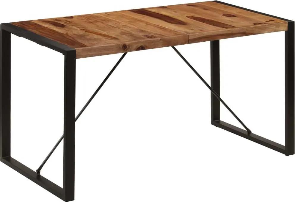 vidaXL Jídelní stůl 140 x 70 x 75 cm masivní sheeshamové dřevo [247422] Barva: Černá