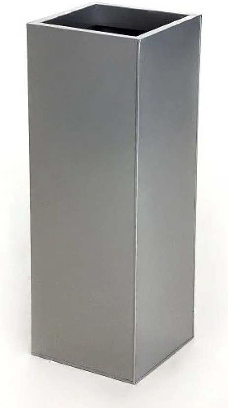 Květináč BLOCK, pozink, výška 65 cm, stříbrná, vč. vložky