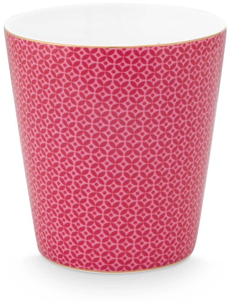 Pip Studio Royal hrnek bez ucha 270ml, růžovo-bílý (hrnek bez ucha z tenkostěnného porcelánu)
