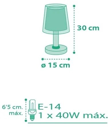 Dalber D-80221T - Dětská lampička VICHY 1xE14/40W/230V