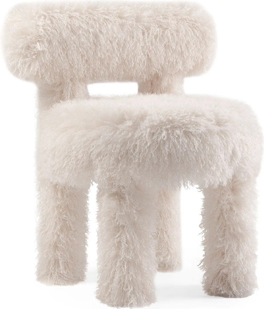Výprodej Noom designové židle Chair Gropius CS1 - látka kat. G Azur Cotonneux Faux Fur