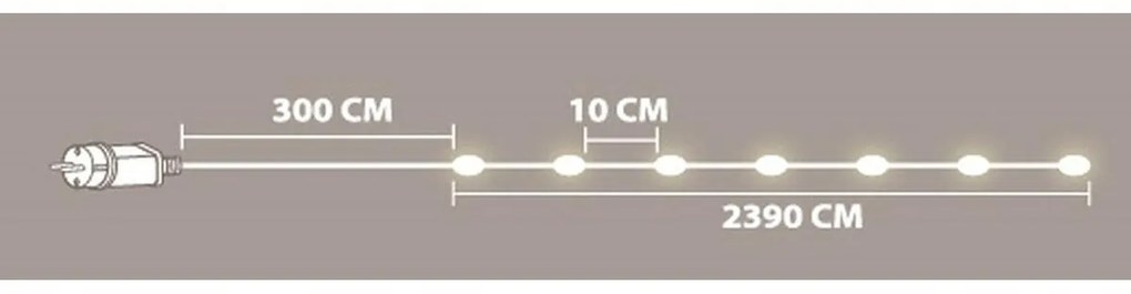 Světelný LED řetěz s časovačem Colton 2390 cm studený bílý