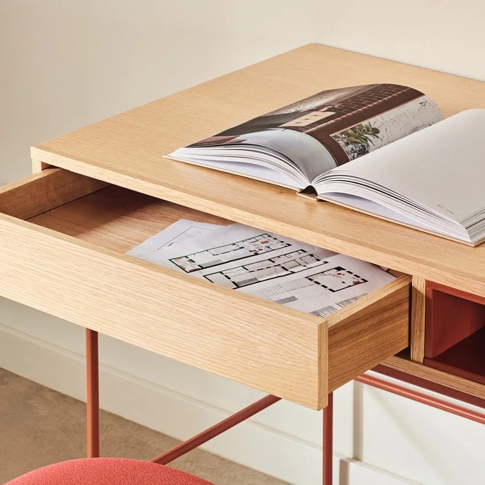 Pracovní stůl s deskou v dubovém dekoru 60x120 cm Yoko – Teulat