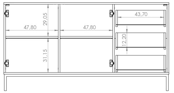 GiB Meble KOMODA PULA K2D3SZ / KOMODA Barva: Granát