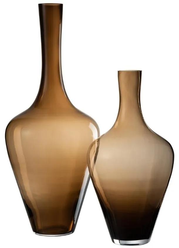 Jantarově hnědá skleněná váza J-Line Omar 70,5 cm