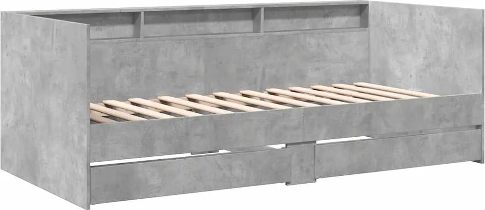 Válenda se zásuvkami bez matrace betonově šedá 100 x 200 cm 3280842