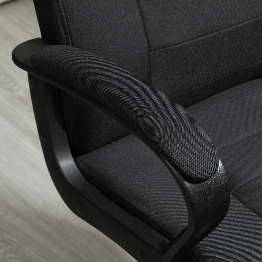 Výškově nastavitelná kancelářská židle Vinsetto, ergonomická kancelářská židle, počítačová židle s houpací funkcí, černá, 62 x 62 x 110-119 cm | Aosom