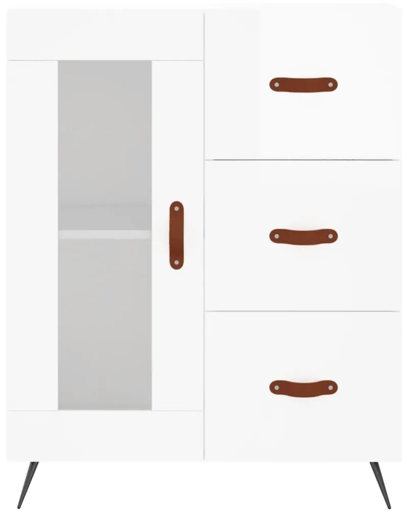 Skříň highboard lesklá bílá 69,5 x 34 x 180 cm kompozitní dřevo