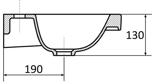 A-Interiéry Nábytkové keramické umyvadlo Velen 49 (49x37x13 cm)