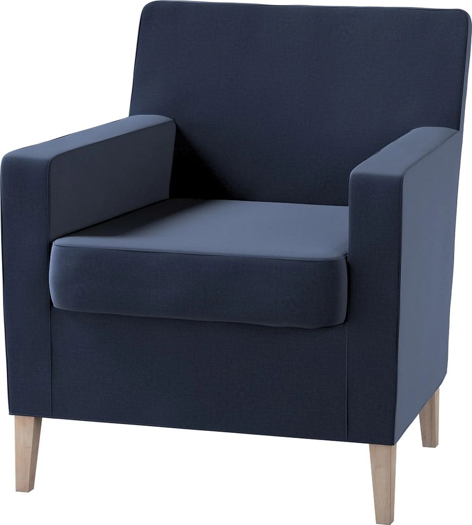 Potah na křeslo IKEA Karlstad barva tmavě modrá látka sametová