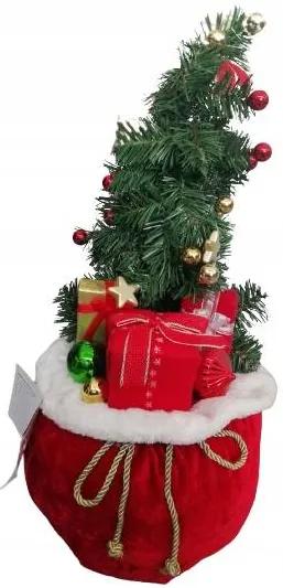 German Vánoční dekorace pytel se stromečkem a dárky / 70 cm / červená / zelená
