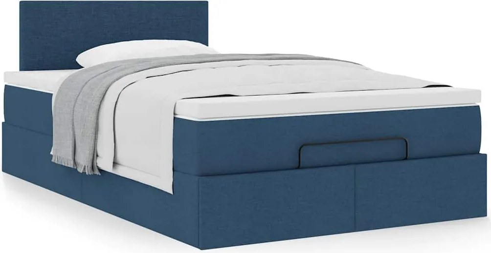 Osmanský postel s matrací modrá 120x200 cm textil 3311372