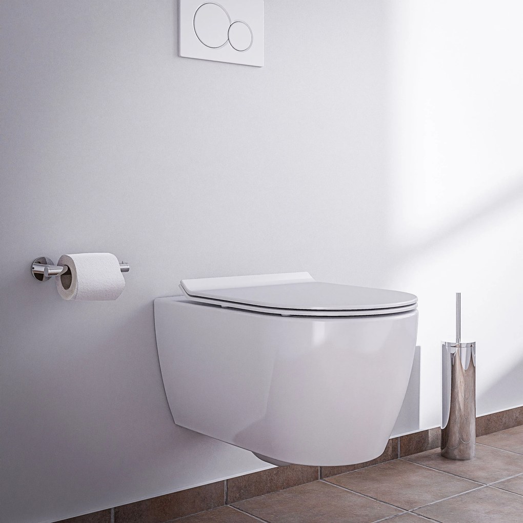 Závěsné WC NT2039 s pomalu padajícím prkénkem Soft-close, rimless - bílá lesklá