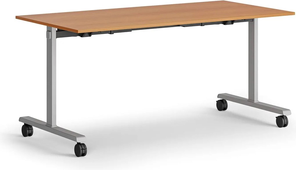 Mobilní stůl MATCH, 160x80 cm, šedá podnož, třešeň