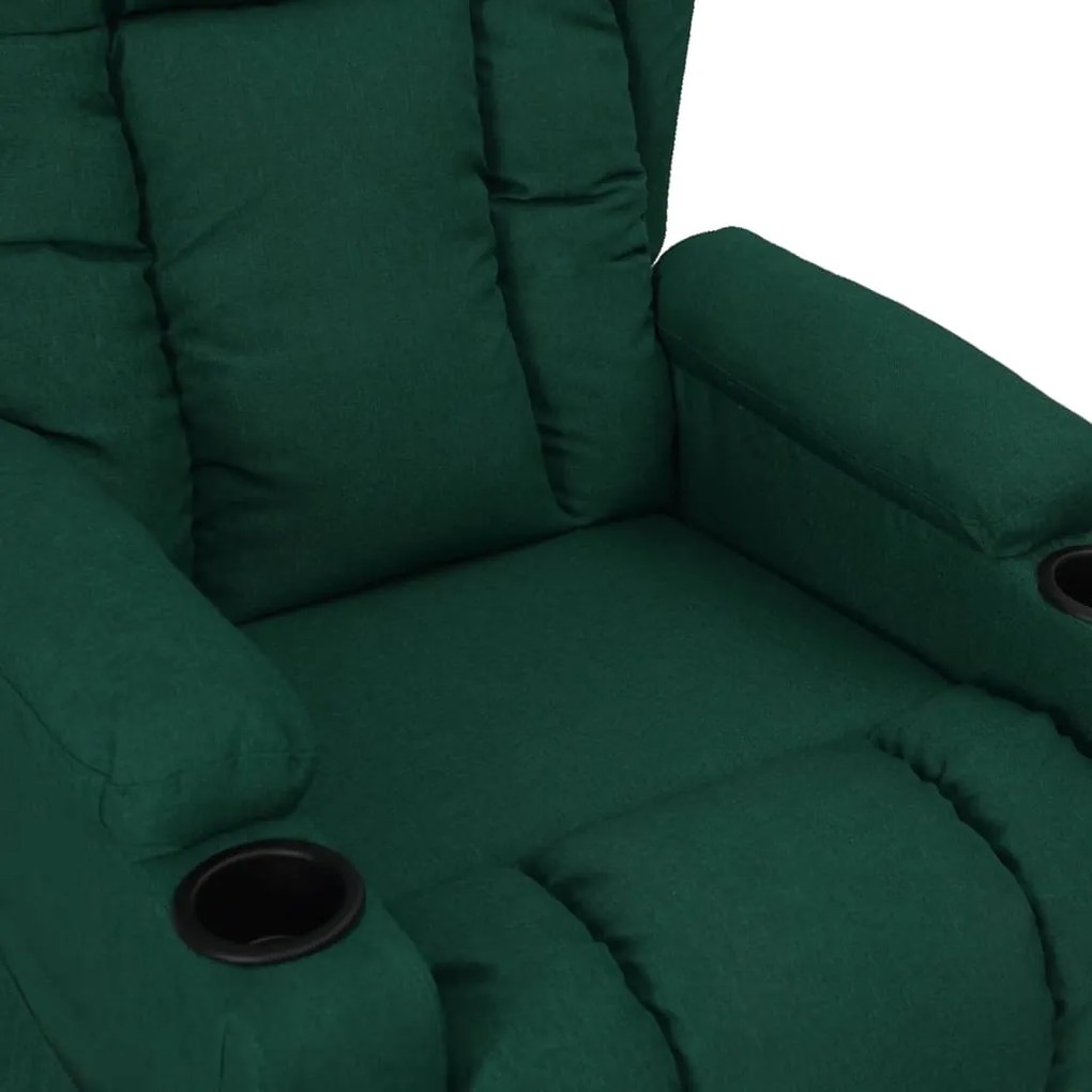 Polohovací křeslo tmavě zelené textil 339054