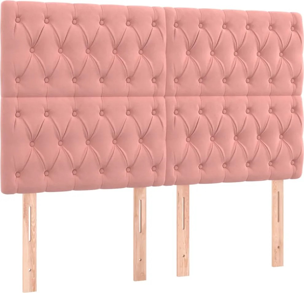 Box spring postel s matrací růžová 140x190 cm samet 3138024