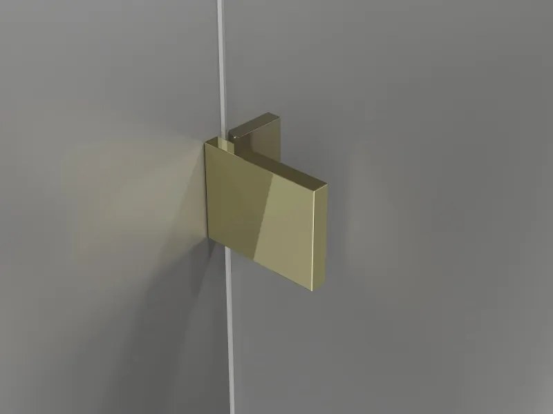 Mexen Lunar, L pravý výklopný sprchový kout 95 x 70 cm, 8mm čiré sklo, zlatý profil, 834L-095-070-50-00-P