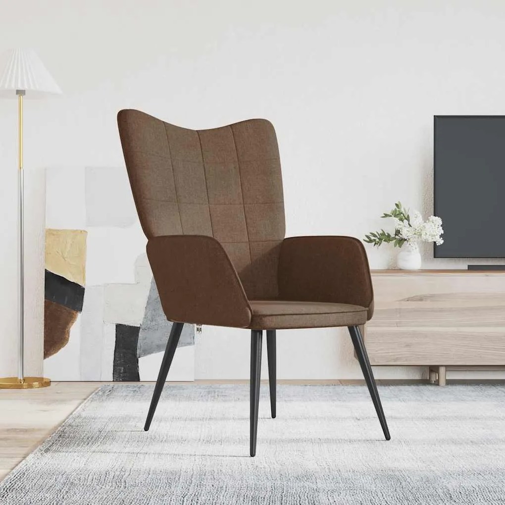 Relaxační židle hnědá textil 327944