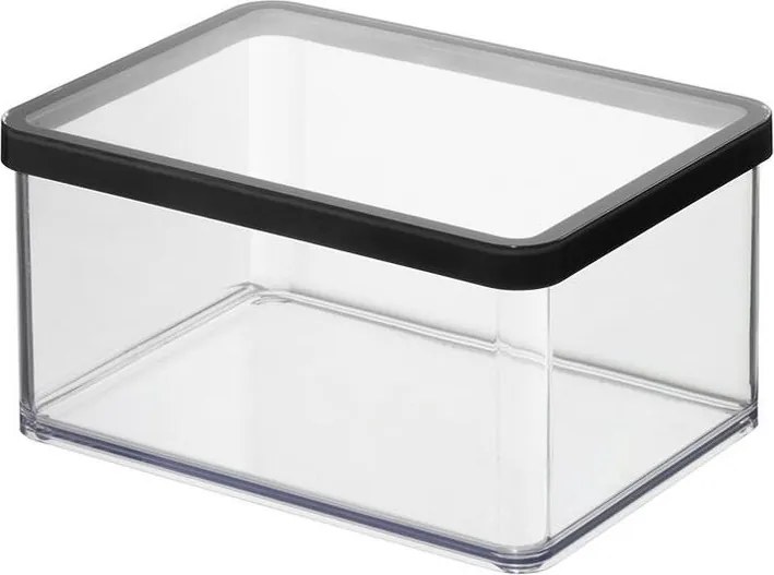 Hranatá plastová dóza na potraviny LOFT černá 2,25 l