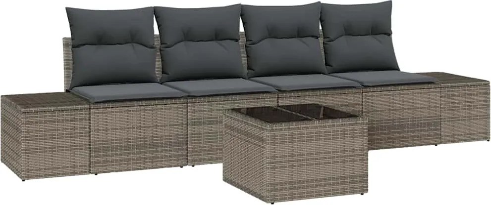 Set pohovek 5 ks Šedá polyratan 3346929