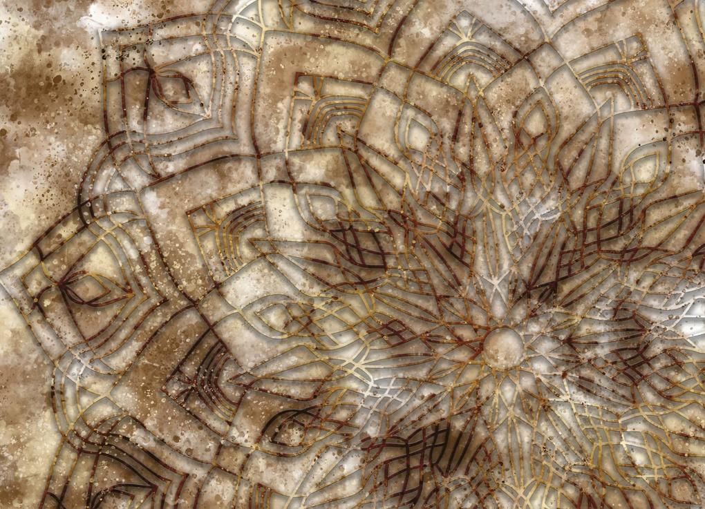 Malvis ® Tapeta Mandala přírodní Vel. (šířka x výška): 432 x 290 cm