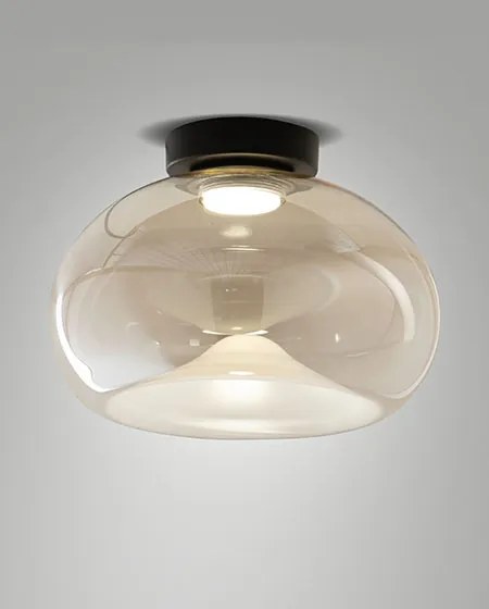 Fabas luce Fabas Brena, stropní svítidlo z jantarového skla, 1x19W LED 2700/3000/4000K krokové stmívání, prům. 33cm
