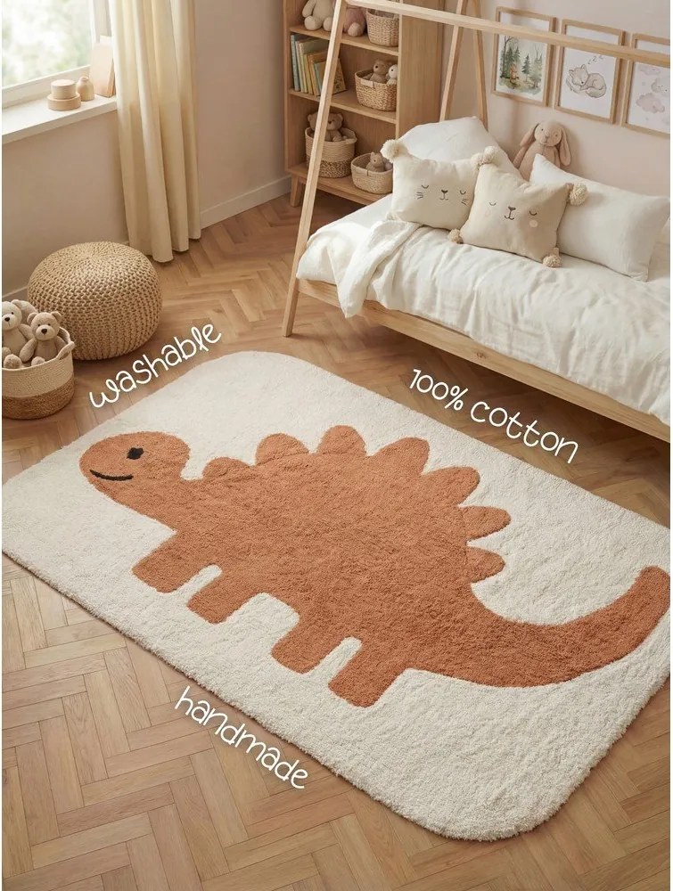 Oranžový/krémový pratelný/ručně tkaný bavlněný dětský koberec 140x200 cm Snuggle Doro – Hanse Home