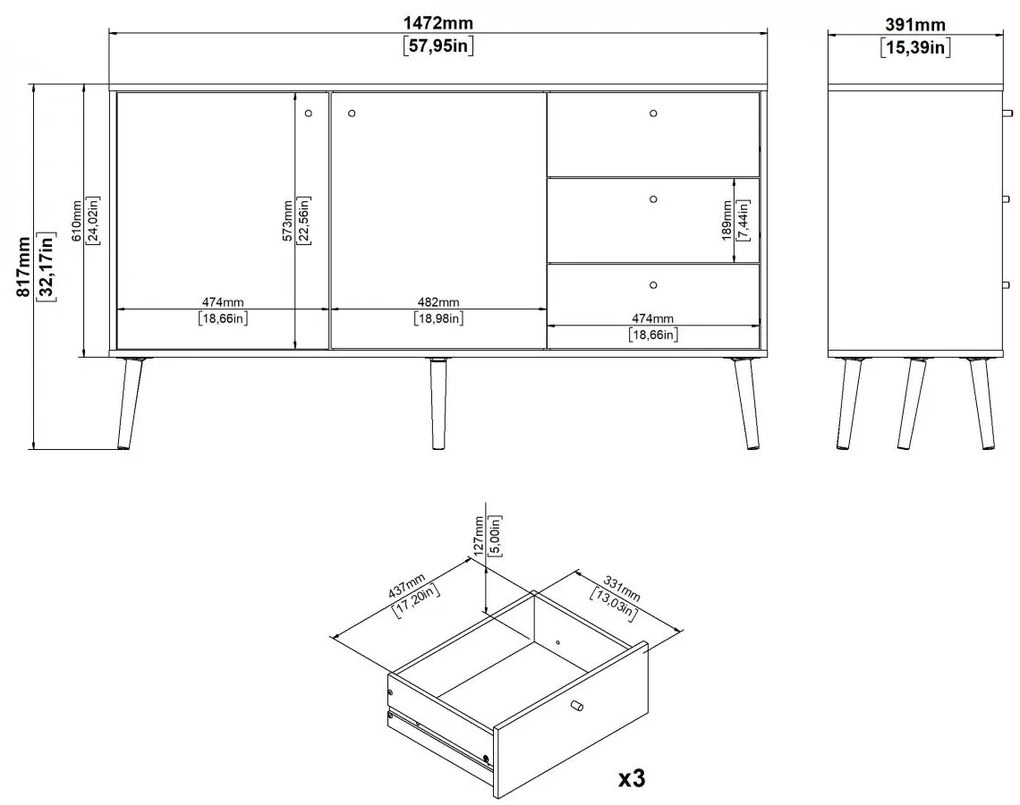 Tvilum Komoda Boaz 121 bílá