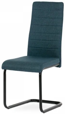 Jídelní židle modrá látka černý kov DCL-401 BLUE2