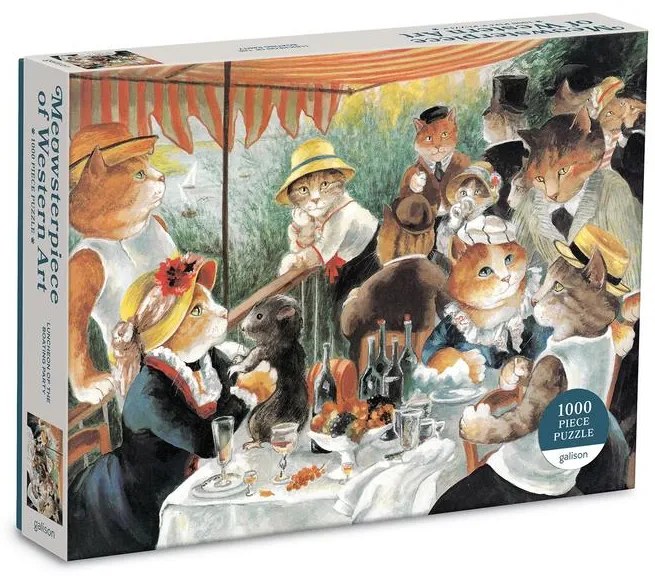 Galison Puzzle Snídaně veslařů s kočkami 1000 dílků