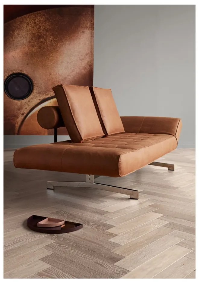 Hnědá polohovatelná lenoška Innovation Ghia Chrome Faunal Brown