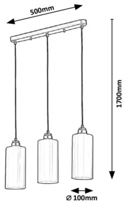 Rabalux - Lustr na lanku 3xE27/40W/230V