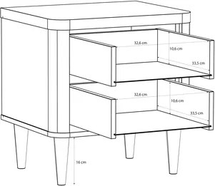 Noční stolek se zásuvkami LACETTI