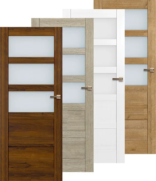 Interiérové dveře vasco doors BRAGA model 4 Průchozí rozměr: 70 x 197 cm, Orientace dveří: Levé dveře, Dekor: Dub stříbrný