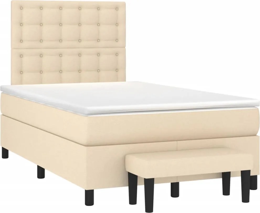 Box spring postel s matrací krémová 120x190 cm textil 3270388