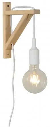 LUCIDE FIX Wall Light E27 H22cm Wood/White, nástěnné svítidlo