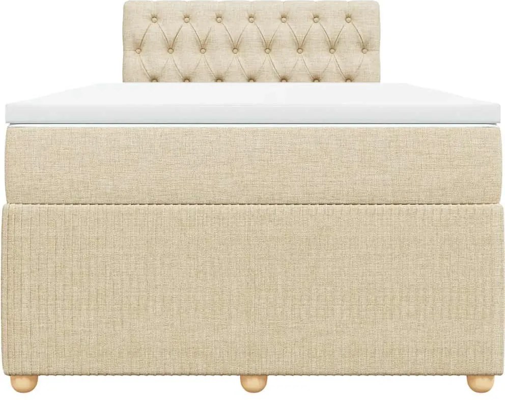Box spring postel s matrací krémová 120x200 cm textil 3287435