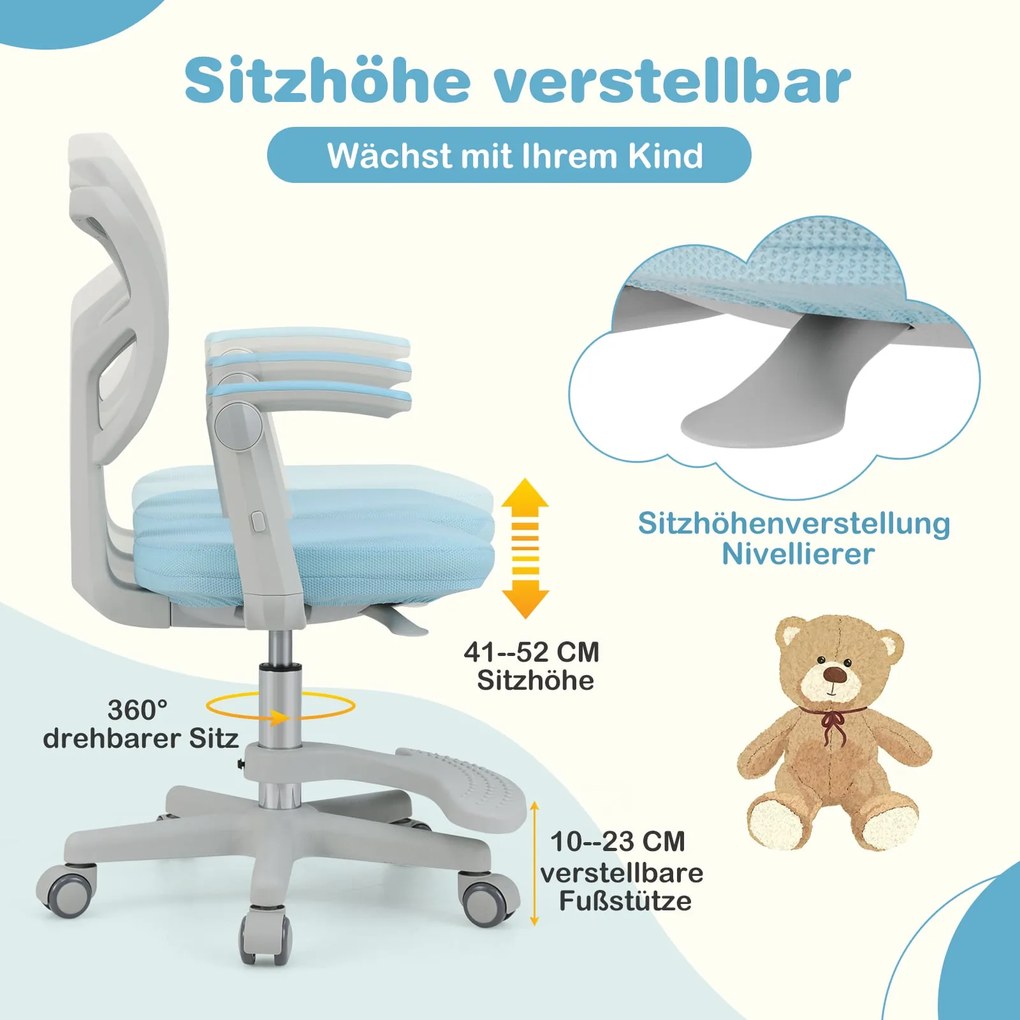 Costway Dětská psací židle s 41-52 cm výškově nastavitelný sedák