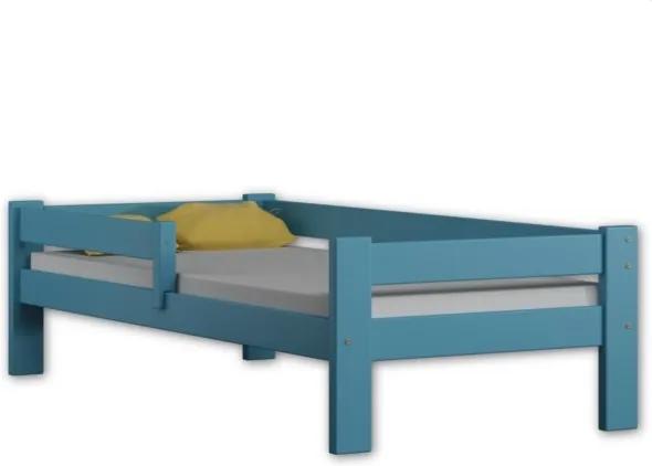 Dětská postel se zábranou DOMINIK vč. roštu Povrchová úprava: netransparentní barva modrá, Rozměry: 70 x 160 cm