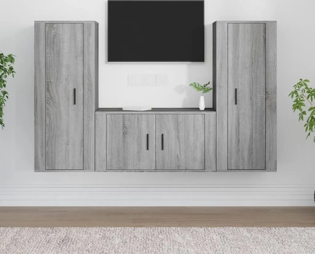 vidaXL 3dílný set TV skříněk kompozitní dřevo [3188750] Barva: Bílá