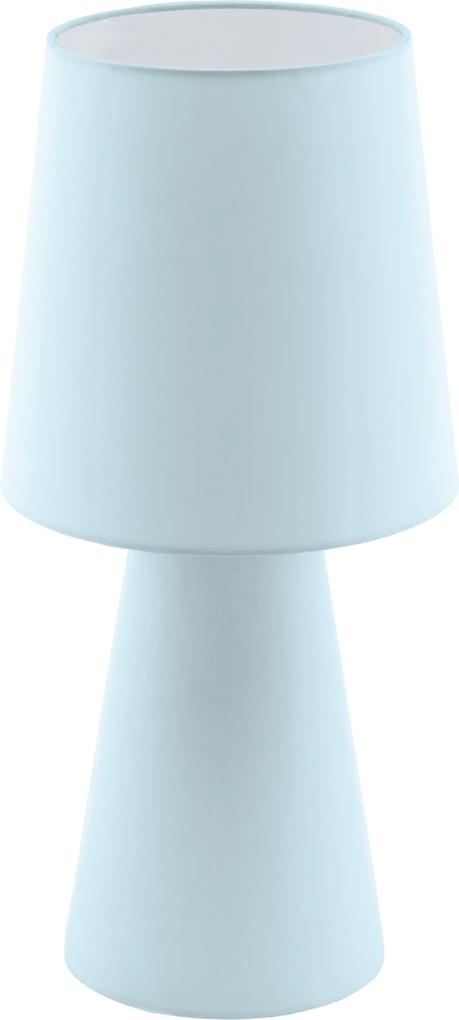 Eglo 97432 CARPARA  - Stolní lampička s pastelově modrým stínidlem, výška 47cm, 2 x E27