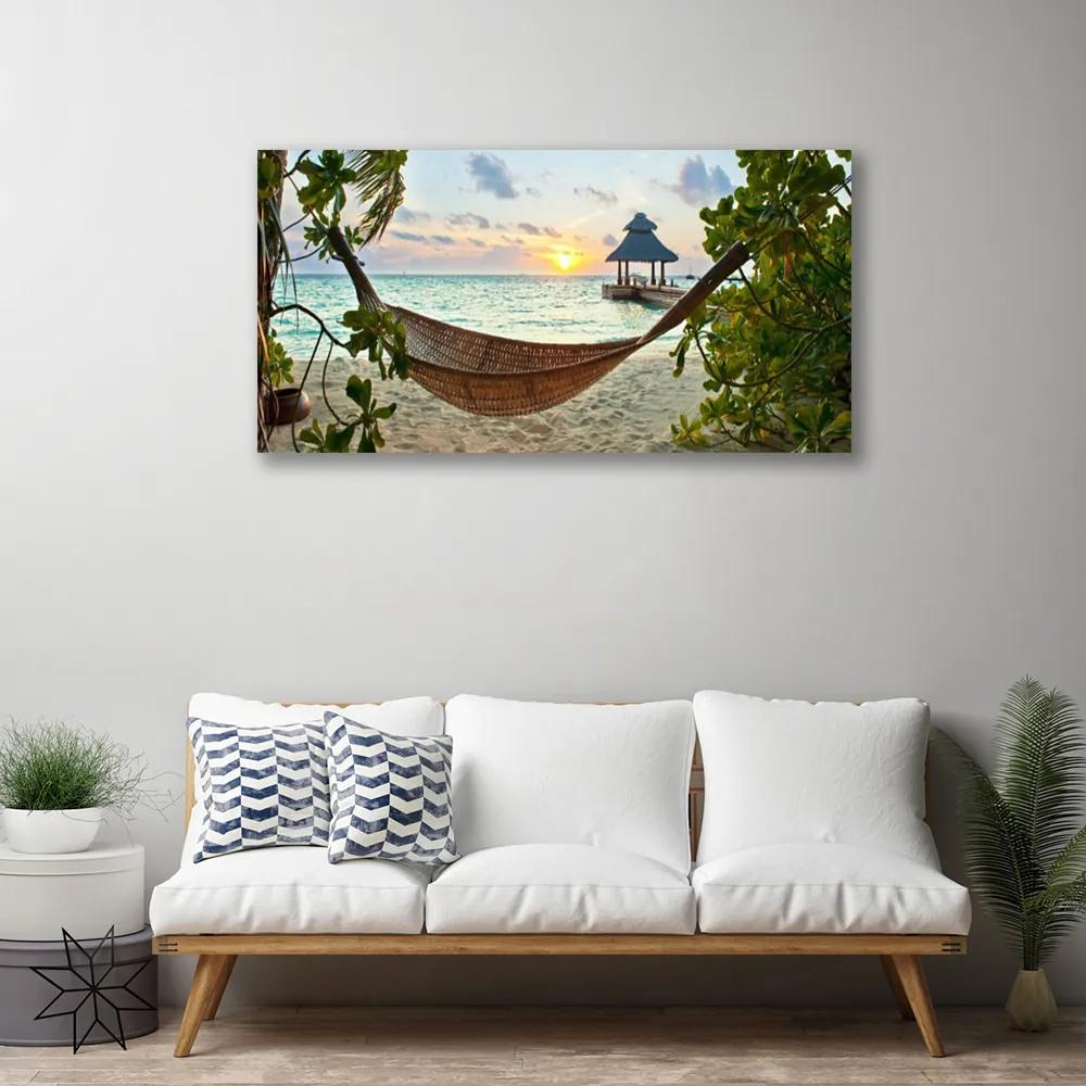 Obraz na plátně Pláž Hamaka Moře Krajina 120x60 cm