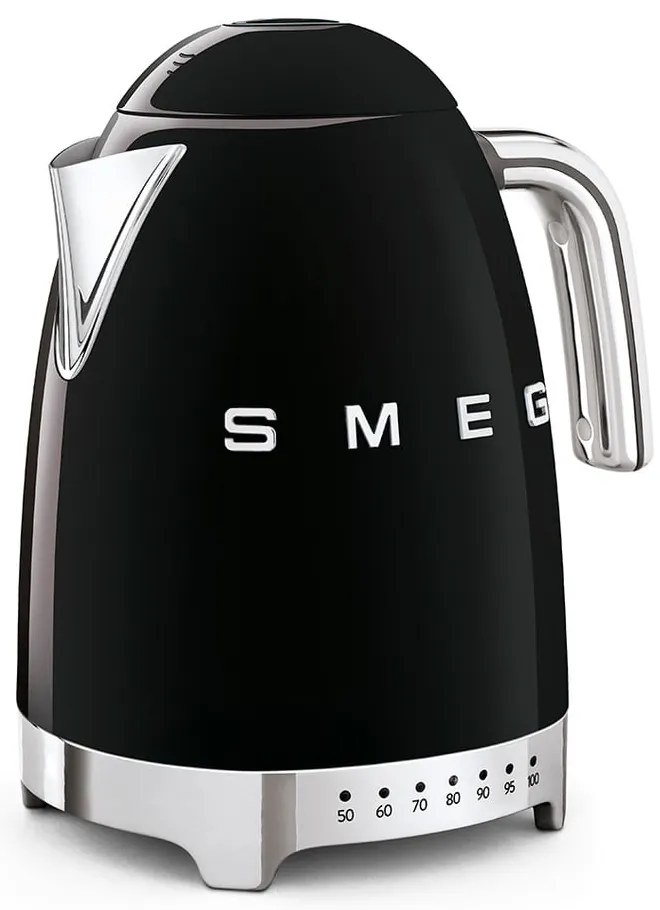 Černá rychlovarná konvice z nerezové oceli 1,7 l Retro Style – SMEG