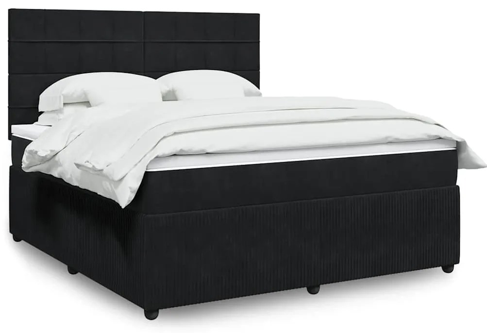 Box spring postel s matrací černá 180x200 cm samet 3294708