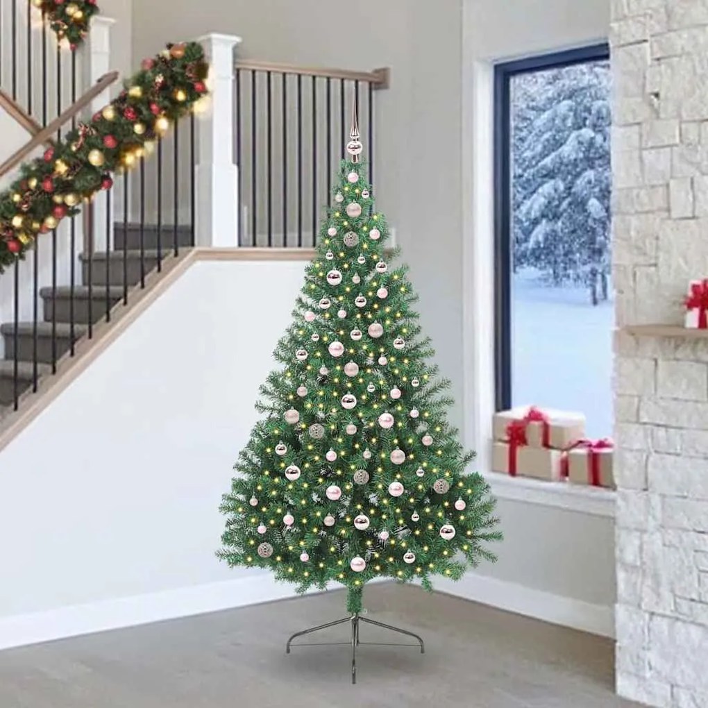 Umělý osvětlený vánoční stromeček Zelená 240 cm PVC 3397039