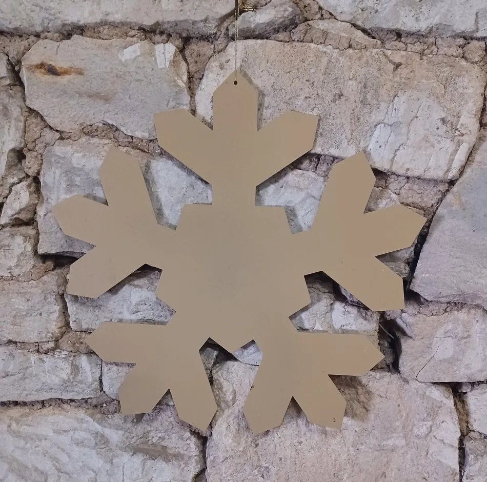 Vánoční ozdoba vločka zlatá kovová 30 cm, venkovní