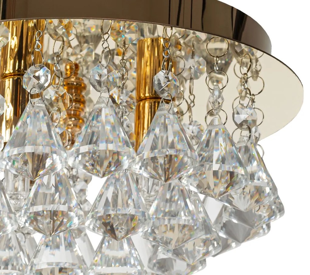 Toolight - Křišťálová závěsná svítilna G9 3x40W APP1038-C, zlatá, OSW-06821