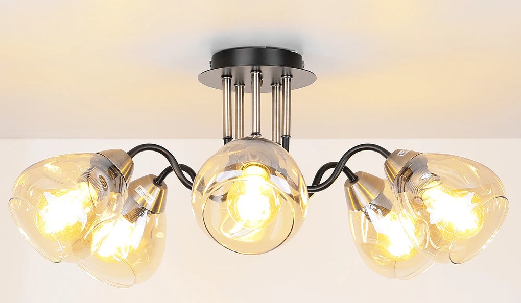 Černo-zlaté stropní svítidlo Unica pro žárovku 5x E27  - Candellux
